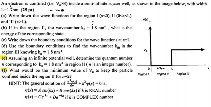 Solved An Electron Is Confined I E V E Inside A