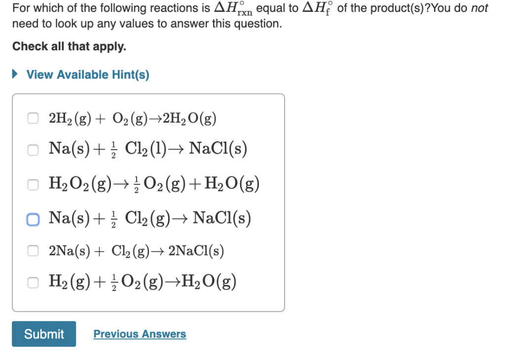 Solved For which of the following reactions is ΔH∘rxn | Chegg.com