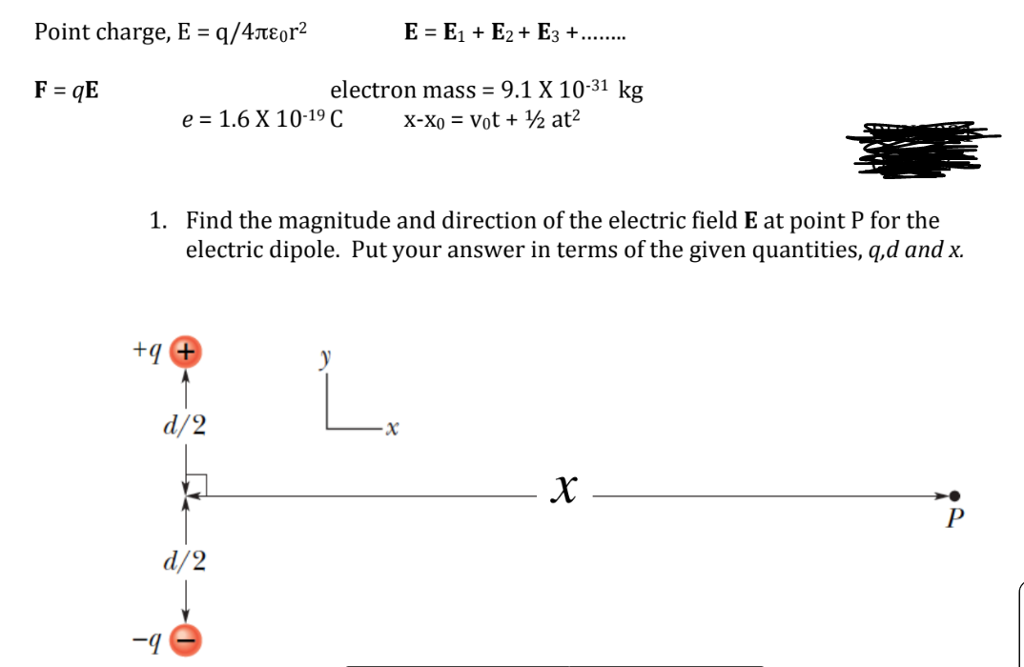 Solved Point charge, E-q/4πε0r2 E E1E2+E3+.. F=qE electron | Chegg.com