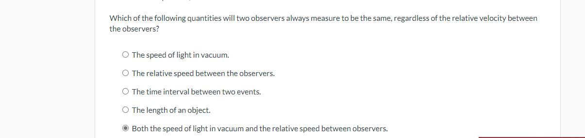 Solved Which of the following quantities will two observers | Chegg.com