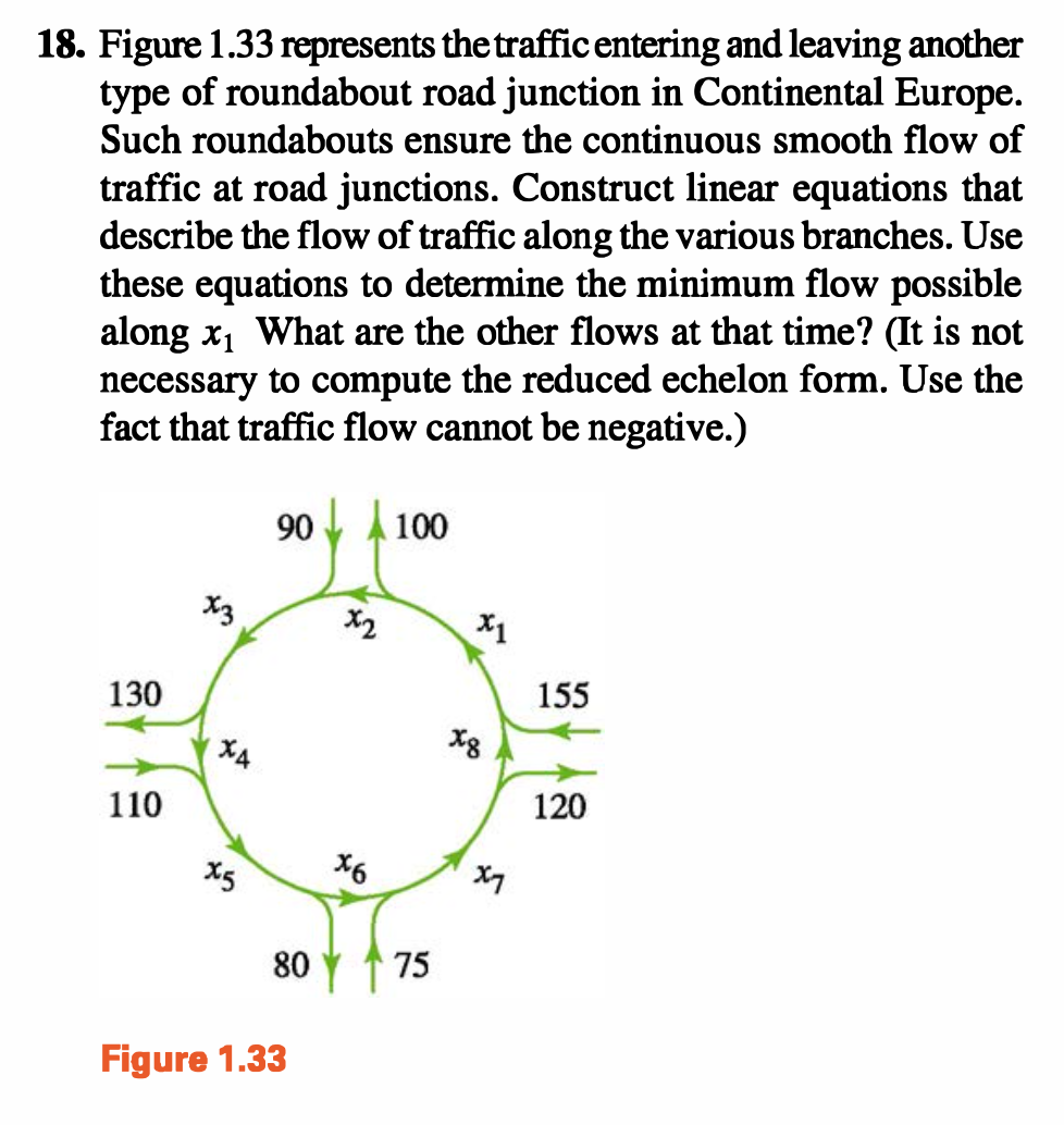 Solved 18. Figure 1.33 represents the traffic entering and | Chegg.com