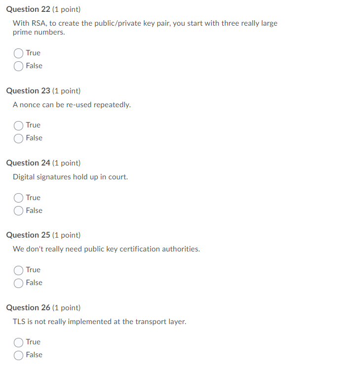 Solved Question 22 (1 point) With RSA, to create the | Chegg.com
