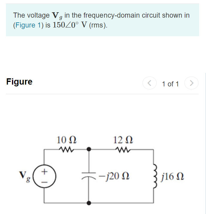 Solved The voltage V, in the frequency-domain circuit shown | Chegg.com