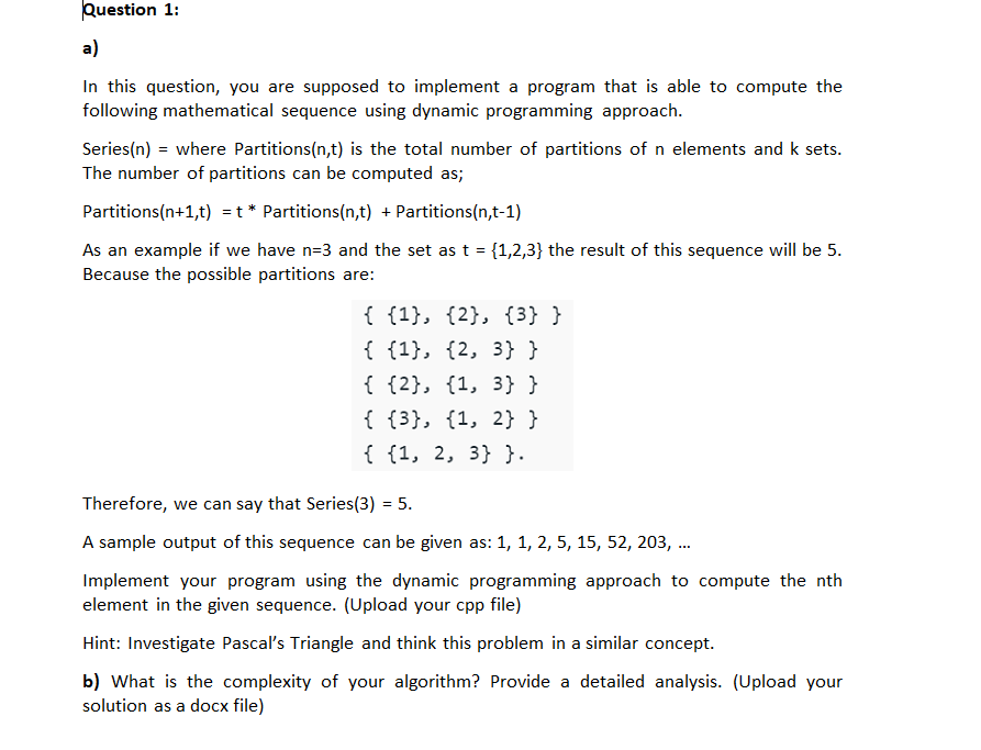 Solved Question 1: a) In this question, you are supposed to | Chegg.com