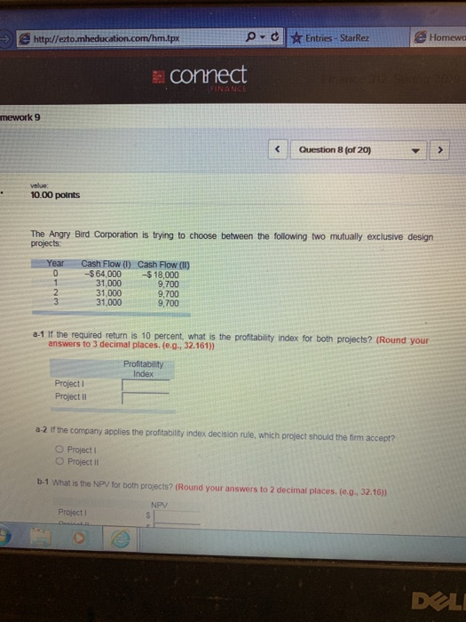 Solved o Entries StarRez Homewoa e http://et connect mework | Chegg.com