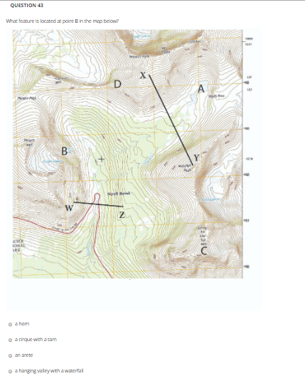 Solved QUESTION 43 What feature is located at point B in | Chegg.com