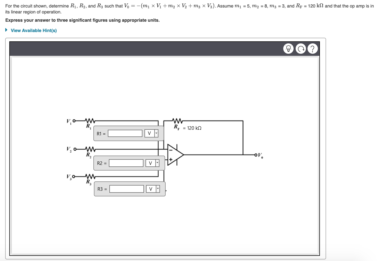 Solved Learning Goal: To analyze op amps that sum different | Chegg.com