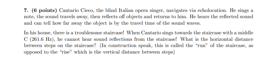 Solved 7. (6 points) Cantario Cieco, the blind Italian opera | Chegg.com