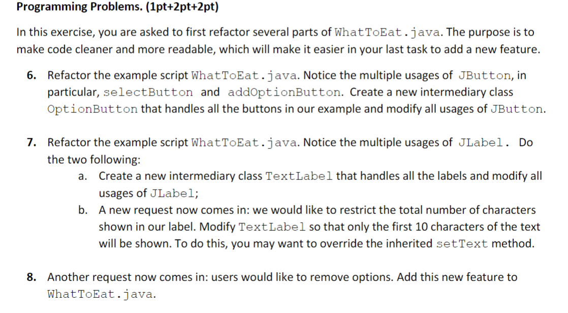 Solved Programming Problems. (1pt+2pt+2pt)In this exercise, | Chegg.com