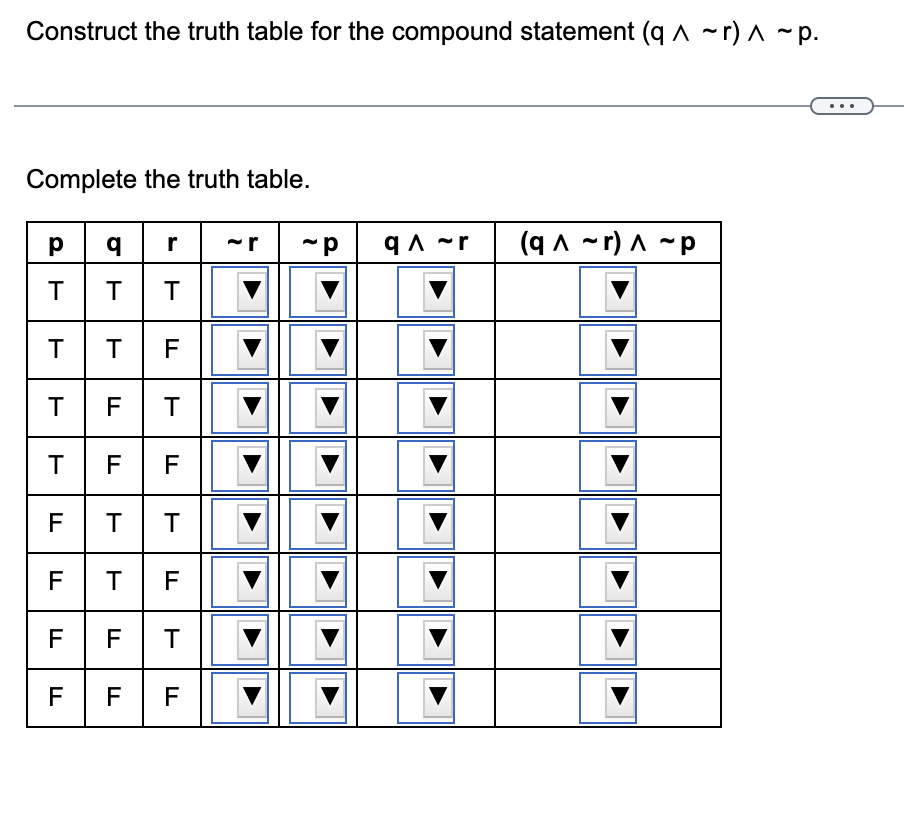 Solved Construct the truth table for the compound statement | Chegg.com