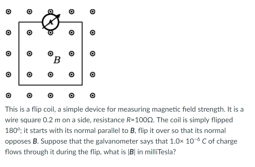 Solved This is a flip coil, a simple device for measuring | Chegg.com