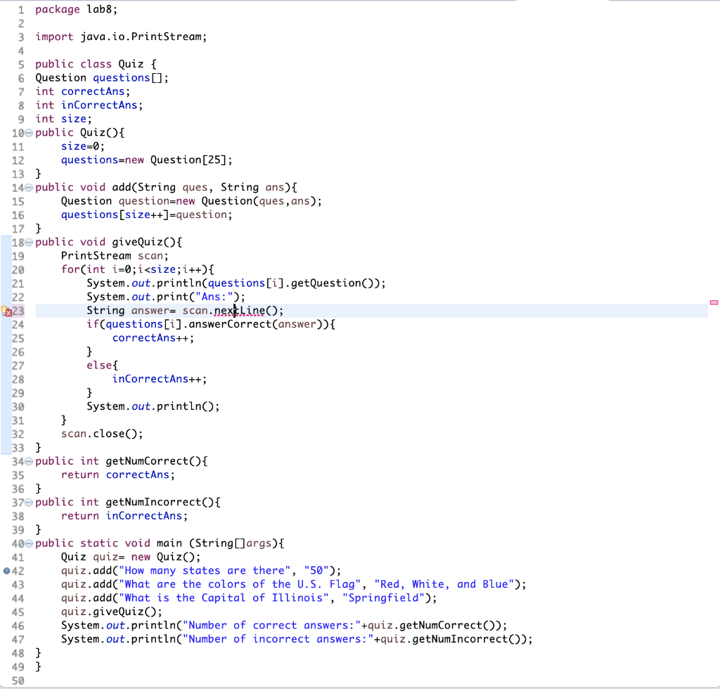 Solved Use the Question class from Chapter 7 to define a | Chegg.com