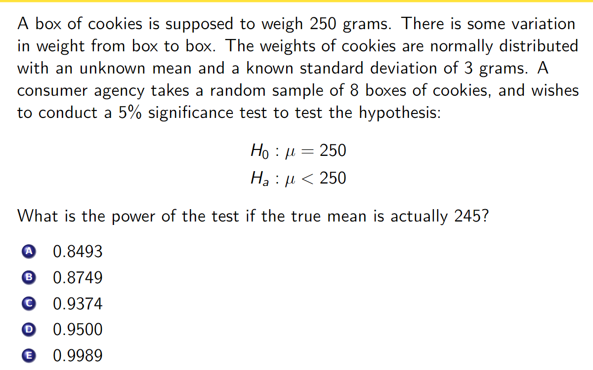 Solved A box of cookies is supposed to weigh 250 ﻿grams. | Chegg.com