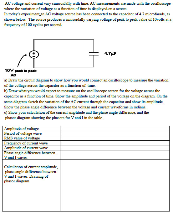 Solved AC voltage and current vary sinusoidally with time. | Chegg.com
