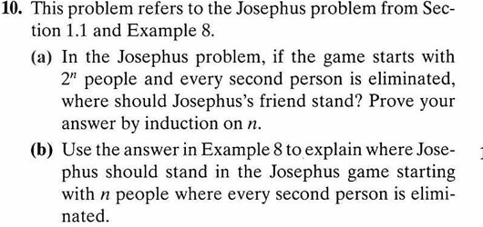 10. This problem refers to the Josephus problem from | Chegg.com