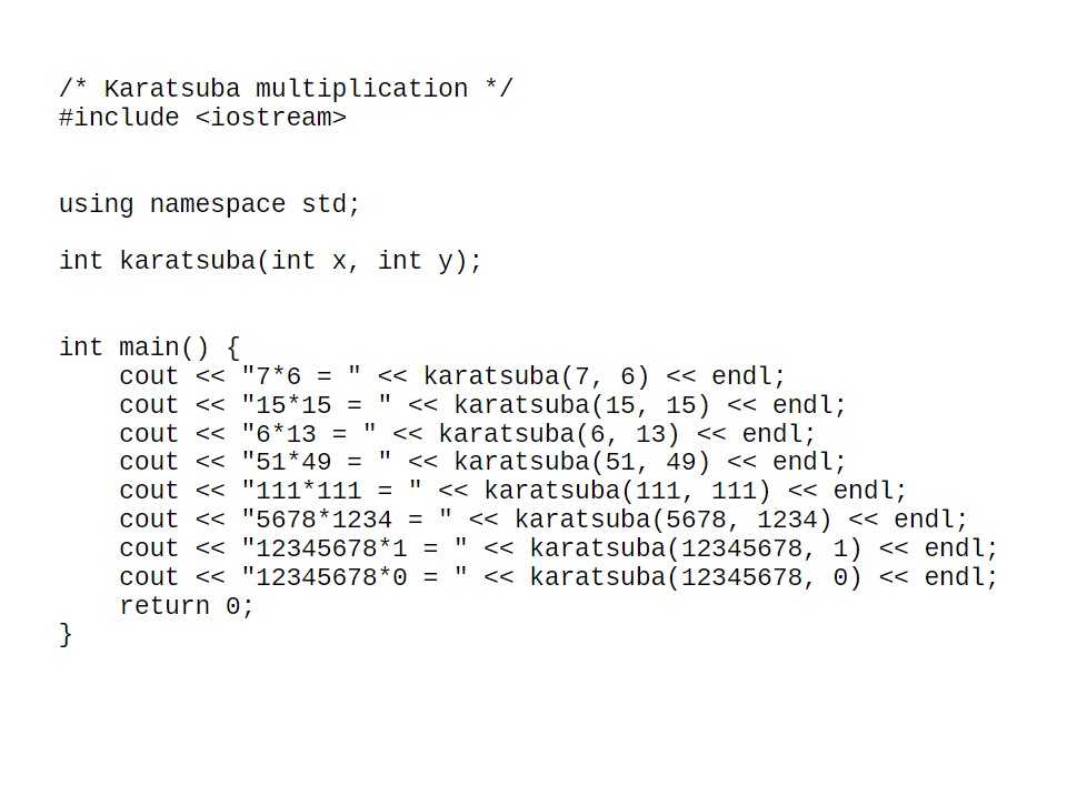 Solved Please Solve This C Problem Implement Karatsuba 9894