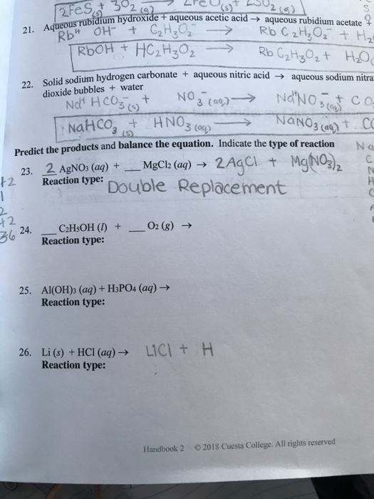 Solved fesmhydroxide Faqueous acetic acid- aqueous rubidium | Chegg.com