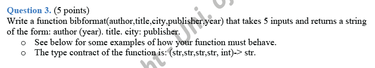 Solved Question 3. (5 points) Write a function | Chegg.com