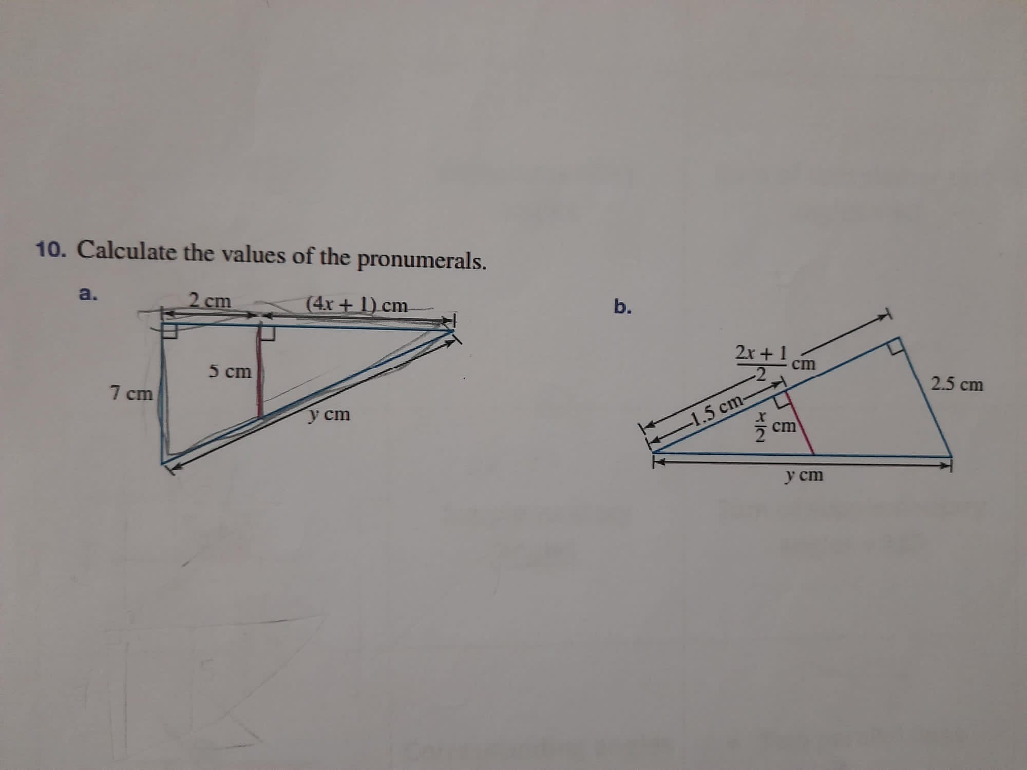 Solved 10. Calculate the values of the pronumerals. | Chegg.com