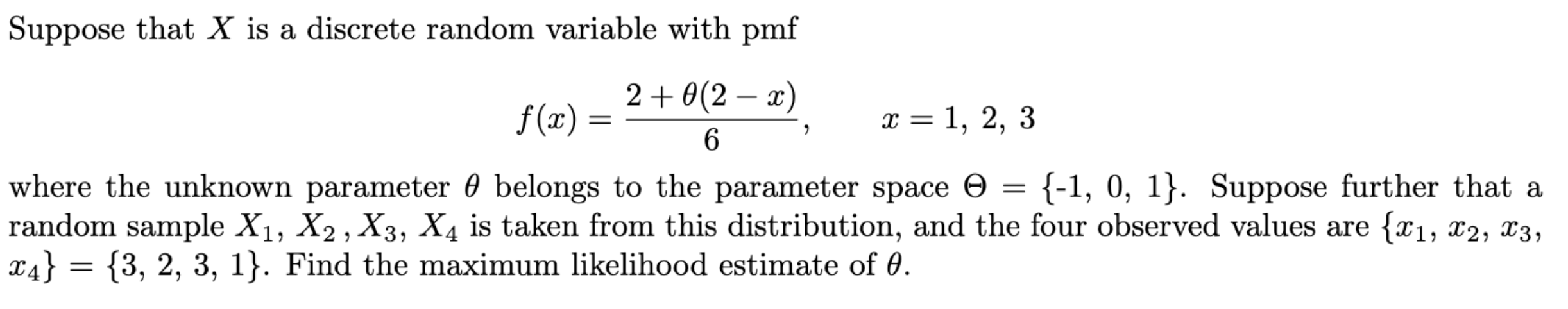Solved Suppose That X Is A Discrete Random Variable With Pmf 