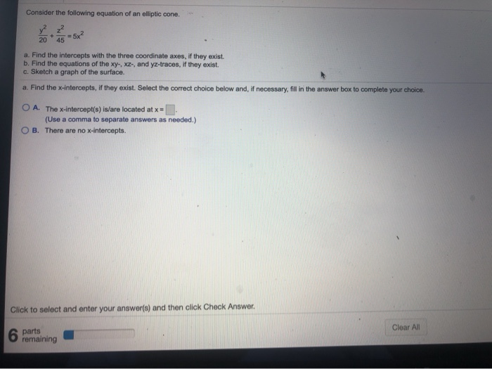 Solved Consider the following equation of an elliptic cone. | Chegg.com