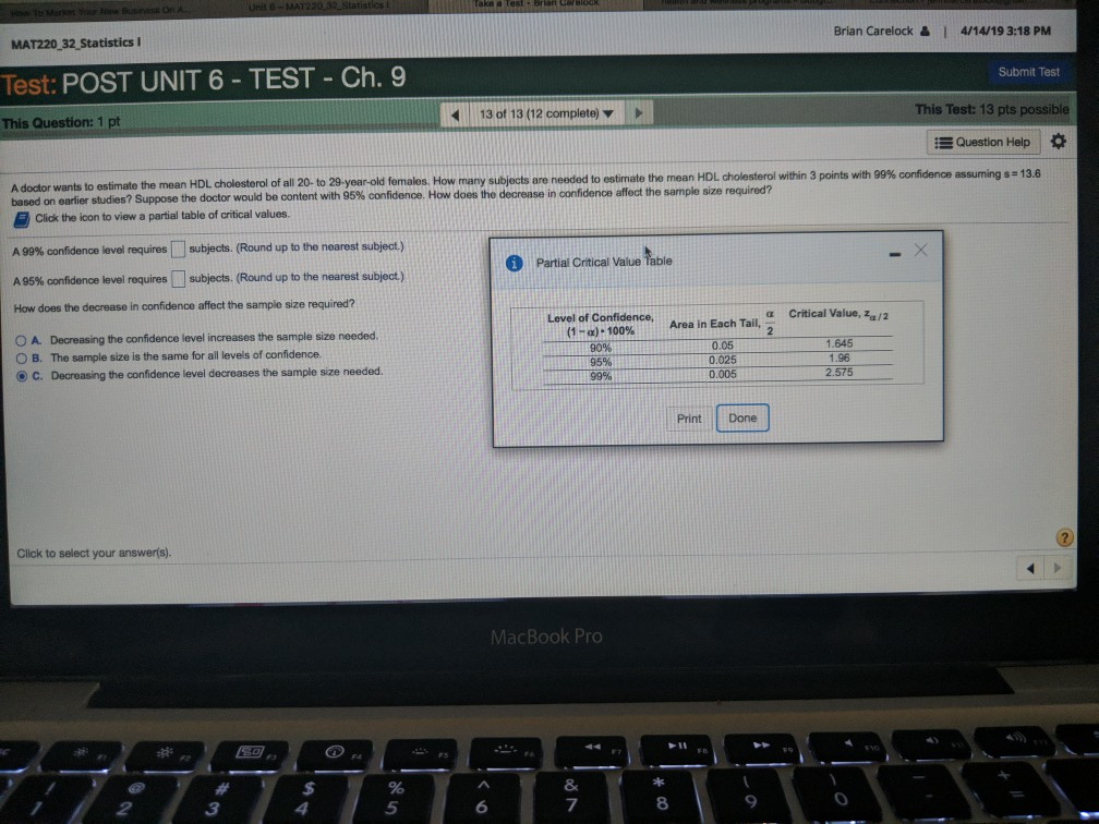 Solved a doctor wants to estimate the mean HDL cholesterol | Chegg.com
