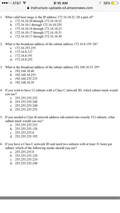 Solved 8:10 AM instructure-uploads.s3.amazonaws.com o AT&T令 | Chegg.com