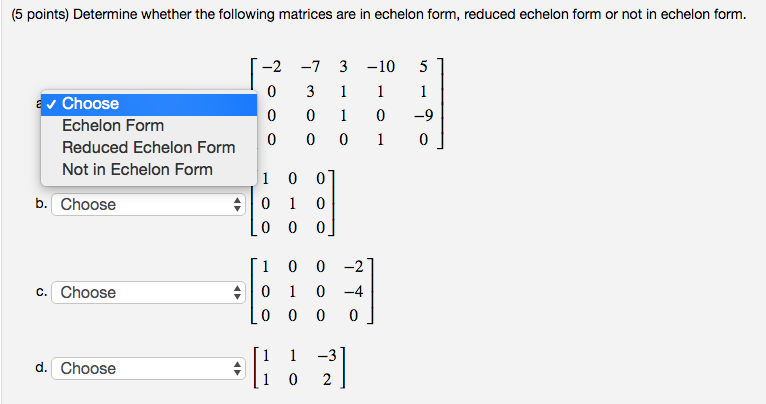 Solved (5 points) Determine whether the following matrices | Chegg.com