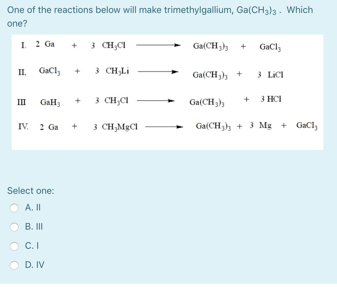 Solved One of the reactions below will make | Chegg.com