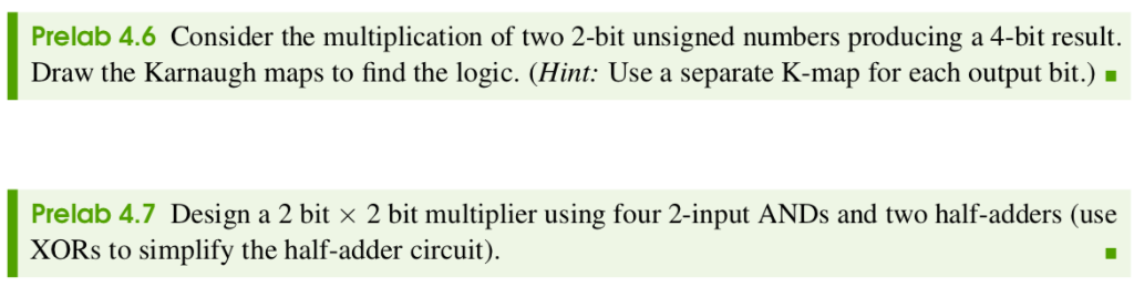 Solved Prelab 4.6 Consider the multiplication of two 2-bit | Chegg.com