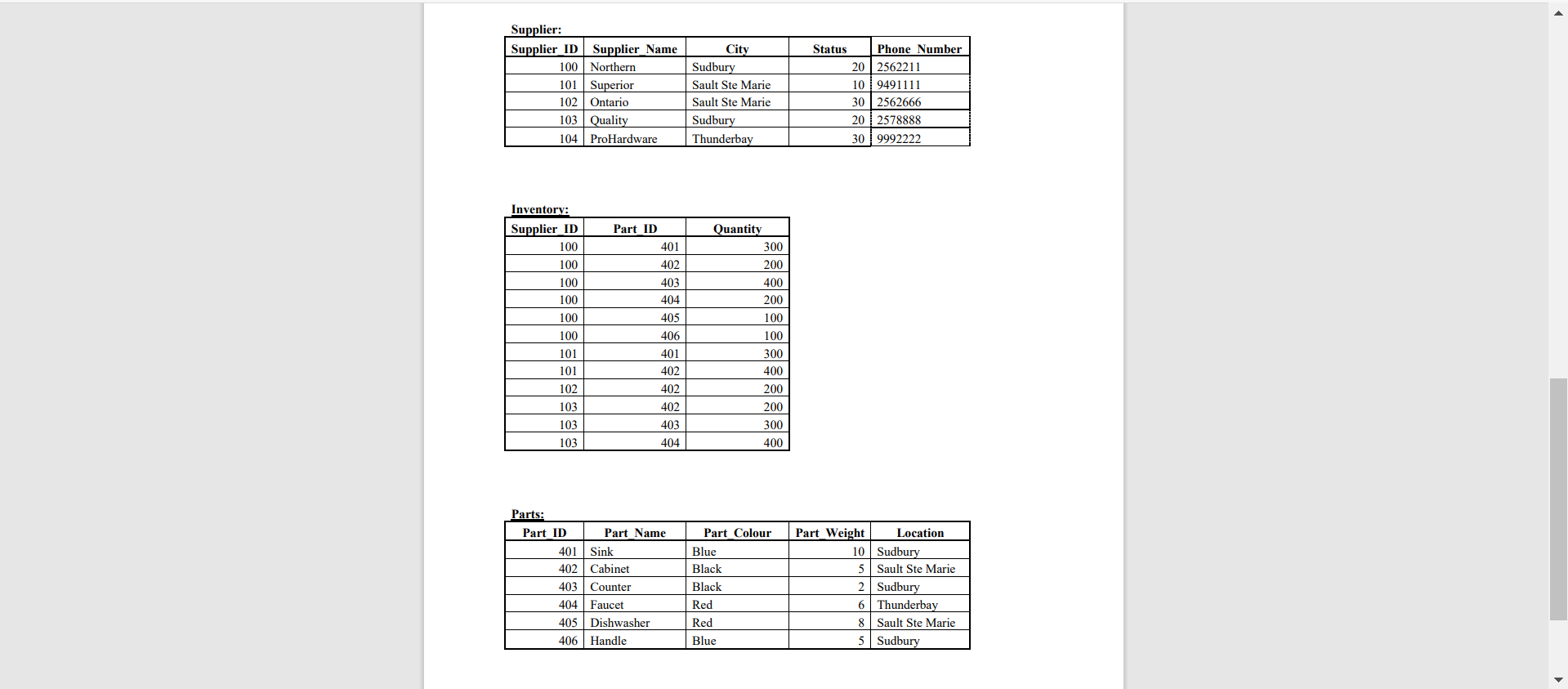 Solved For each of the following, you need to provide both | Chegg.com