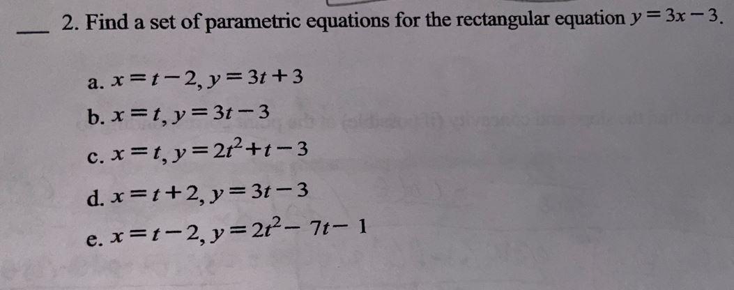 [Solved]: Find a set of parametric equations for the rectang