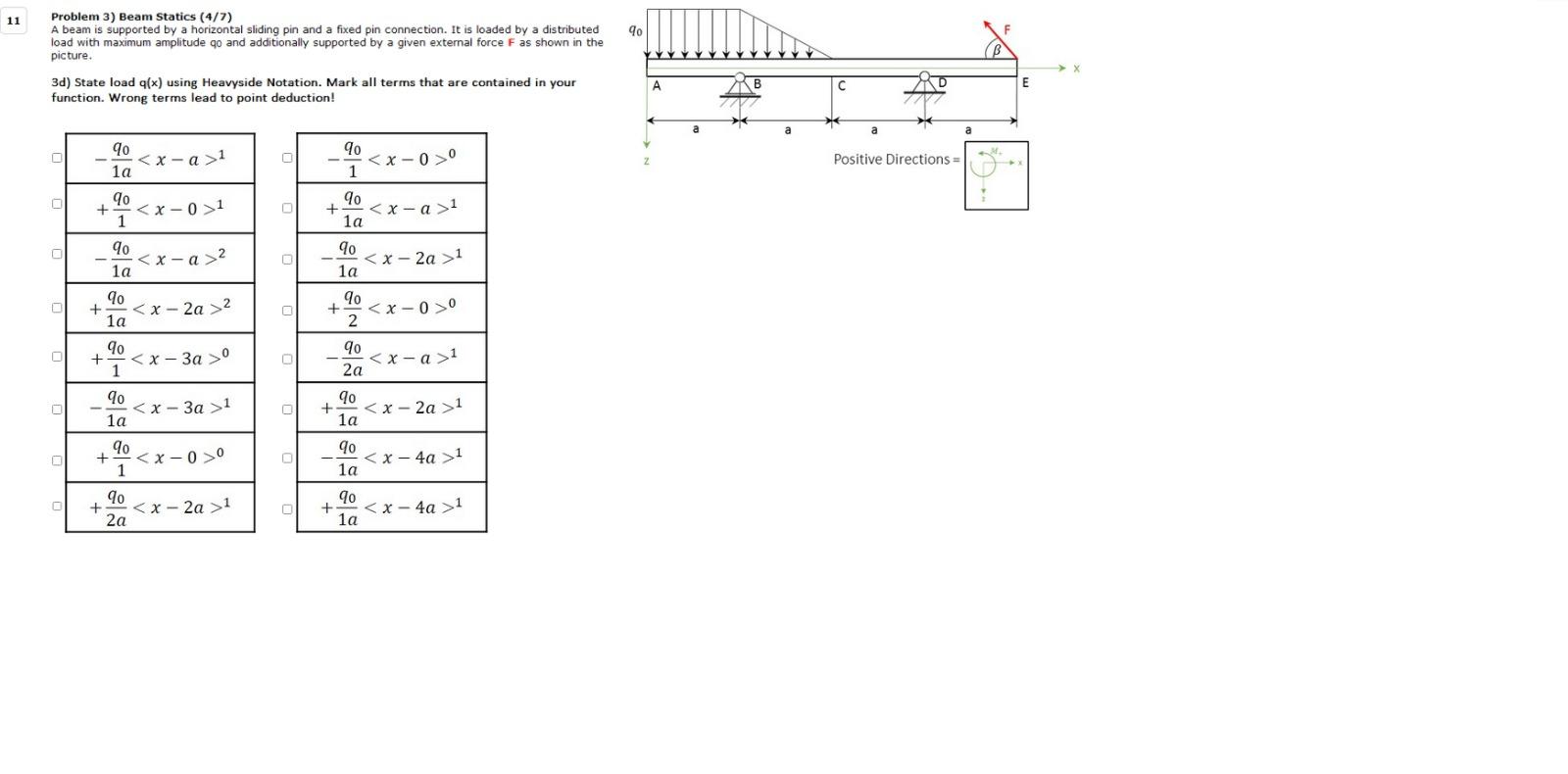 Solved 11 90 Problem 3) Beam Statics (4/7) A beam is | Chegg.com