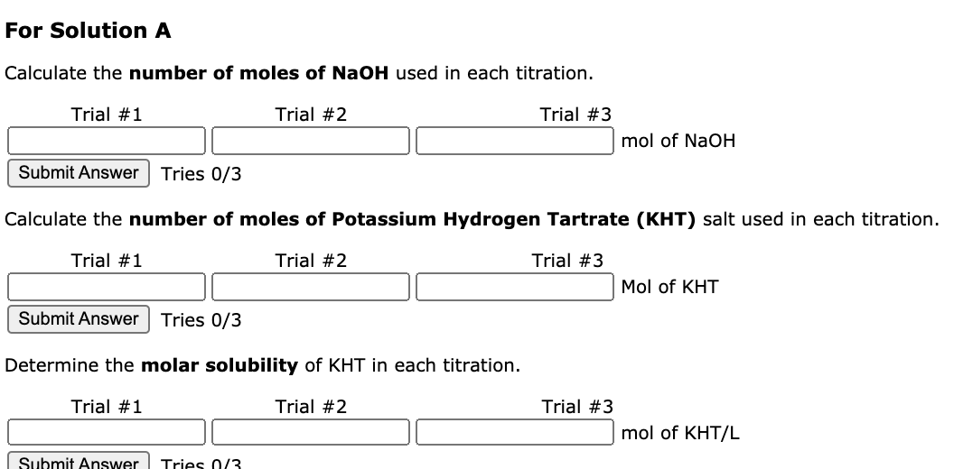 Solved Temperature : 298 K Concentration of NaOH solution : | Chegg.com
