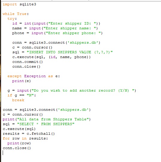 Solved My teacher said my INSERT sql code uses an | Chegg.com
