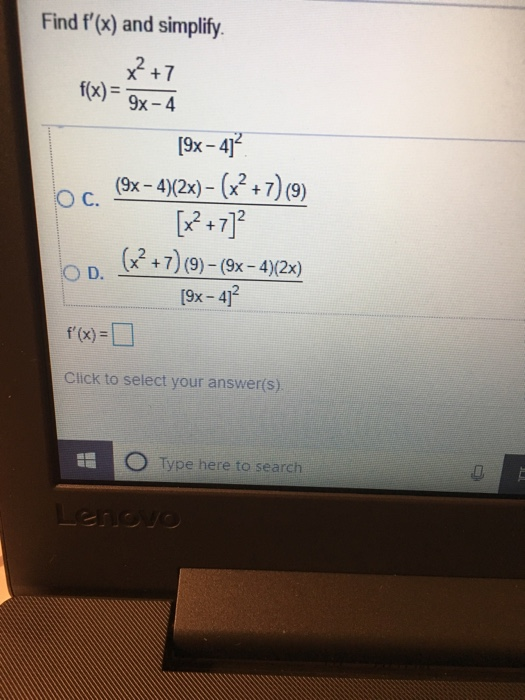Solved Find f'(x) and simplify f(x)-3x-4 19x-41 (9x-42x)x | Chegg.com