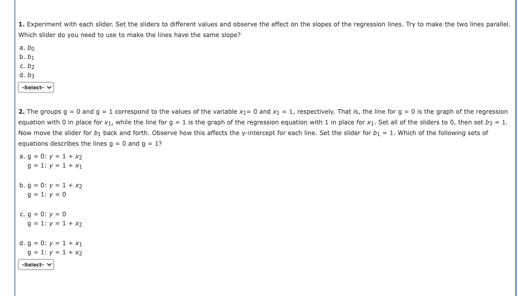 Solved Regression Analysis: Interactions Conceptual | Chegg.com