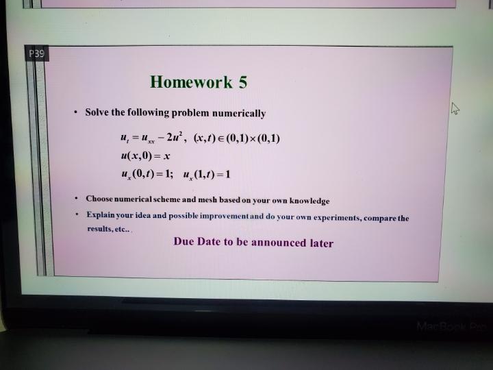 - Solve the following problem numerically | Chegg.com