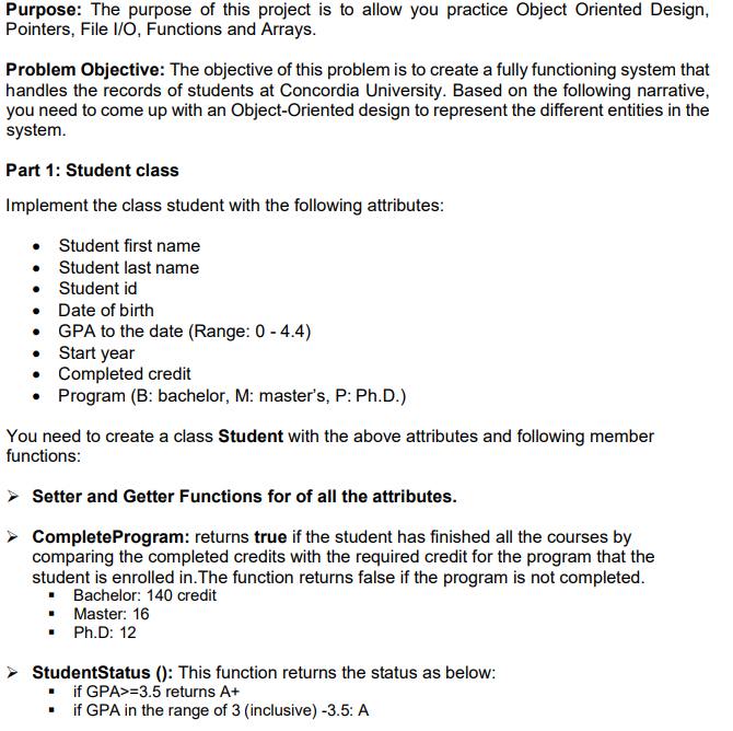 Solved Purpose: The purpose of this project is to allow you | Chegg.com