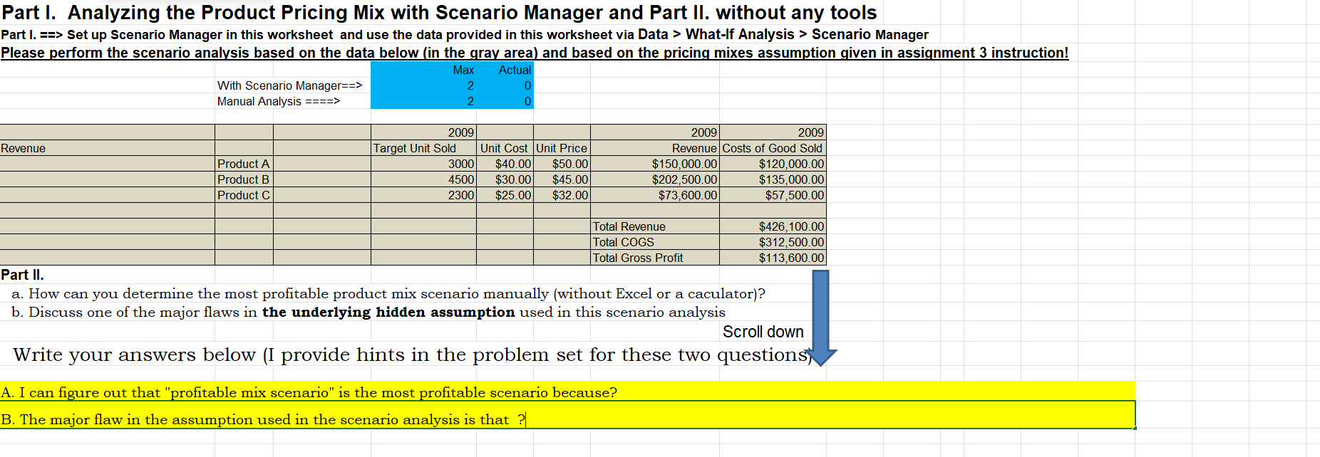 Solved Part I. Analyzing the Product Pricing Mix with | Chegg.com