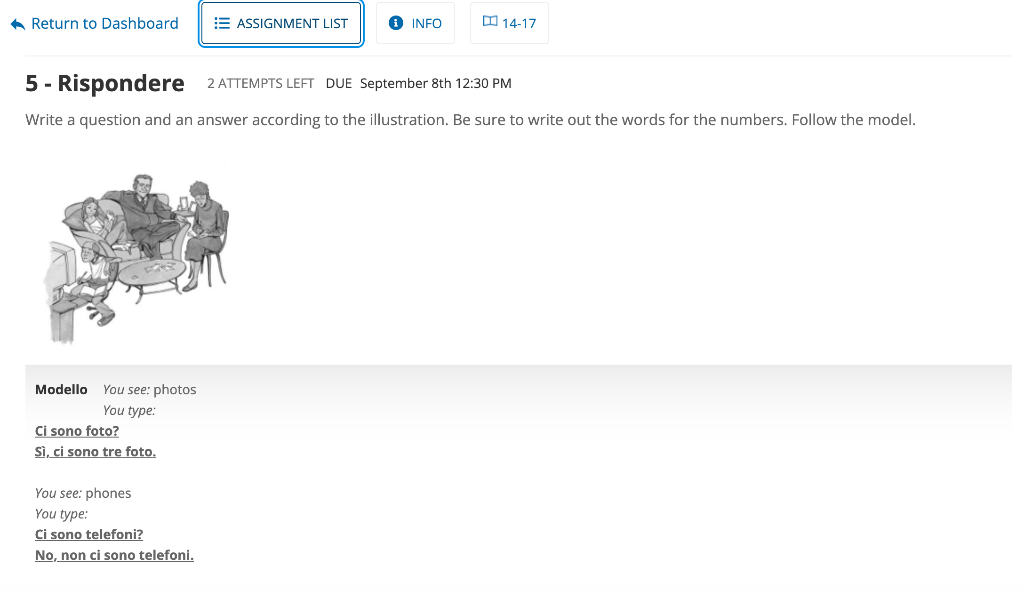 5 - Rispondere 2 ATTEMPTS LEFT DUE September 8th | Chegg.com