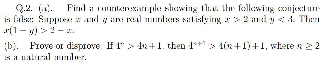 Solved Q.2. (a). Find a counterexample showing that the | Chegg.com
