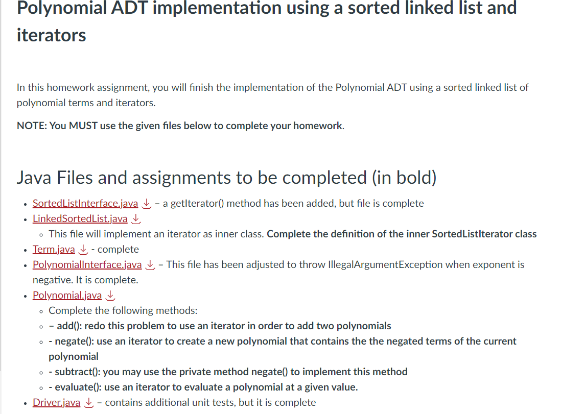 Solved Polynomial AD I implementation using a sorted IInked | Chegg.com
