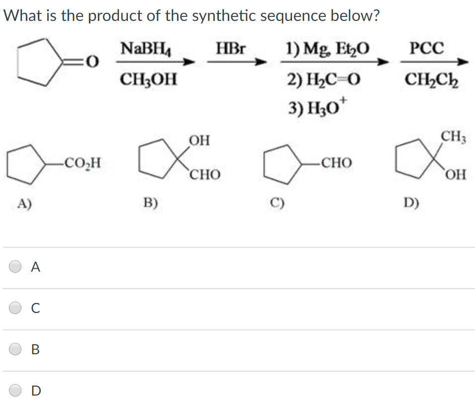Solved What is the product of the synthetic sequence below? | Chegg.com