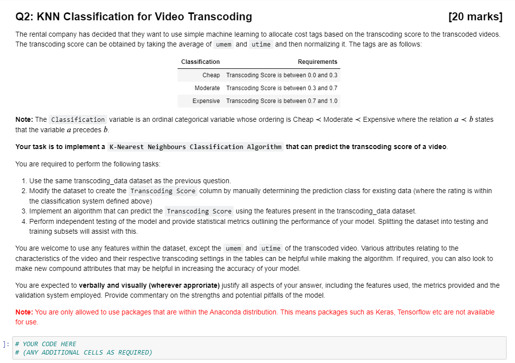 Solved Python KNN and Decision Trees import numpy as | Chegg.com