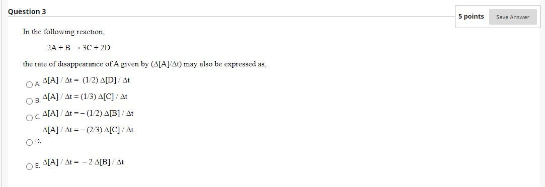 Solved Question 3 5 points Save Answer In the following | Chegg.com