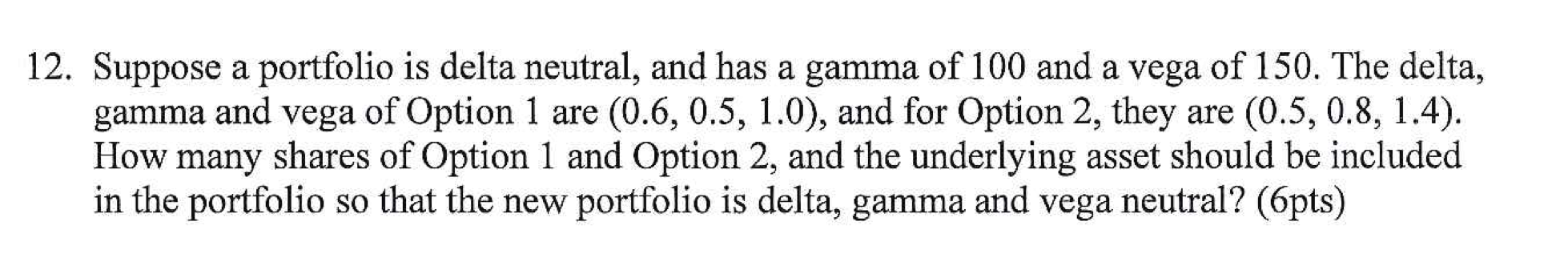 Solved Suppose a portfolio is delta neutral, and has a gamma | Chegg.com