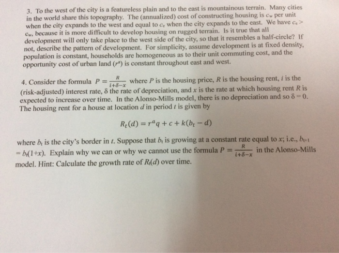 Solved 3. To the west of the city is a featureless plain and | Chegg.com