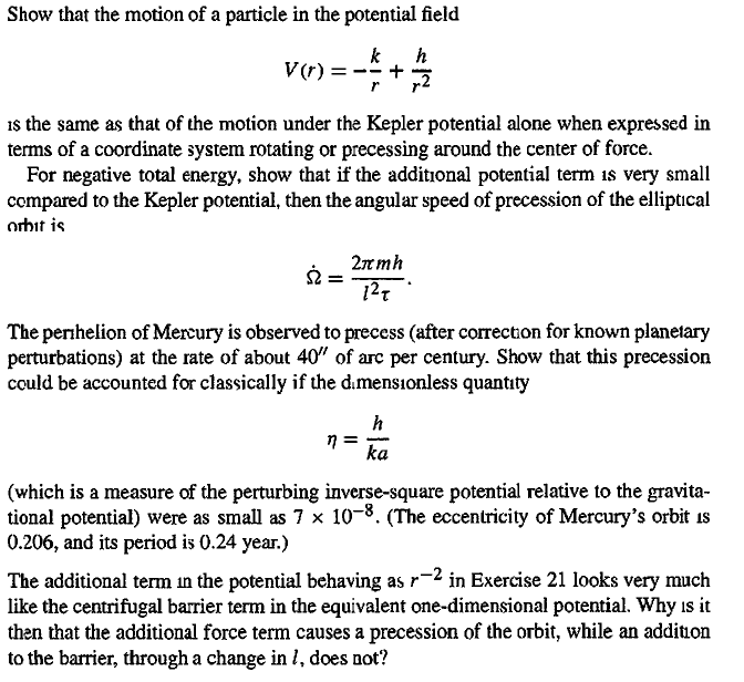 Solved Show that that motion of a particle in the potential | Chegg.com