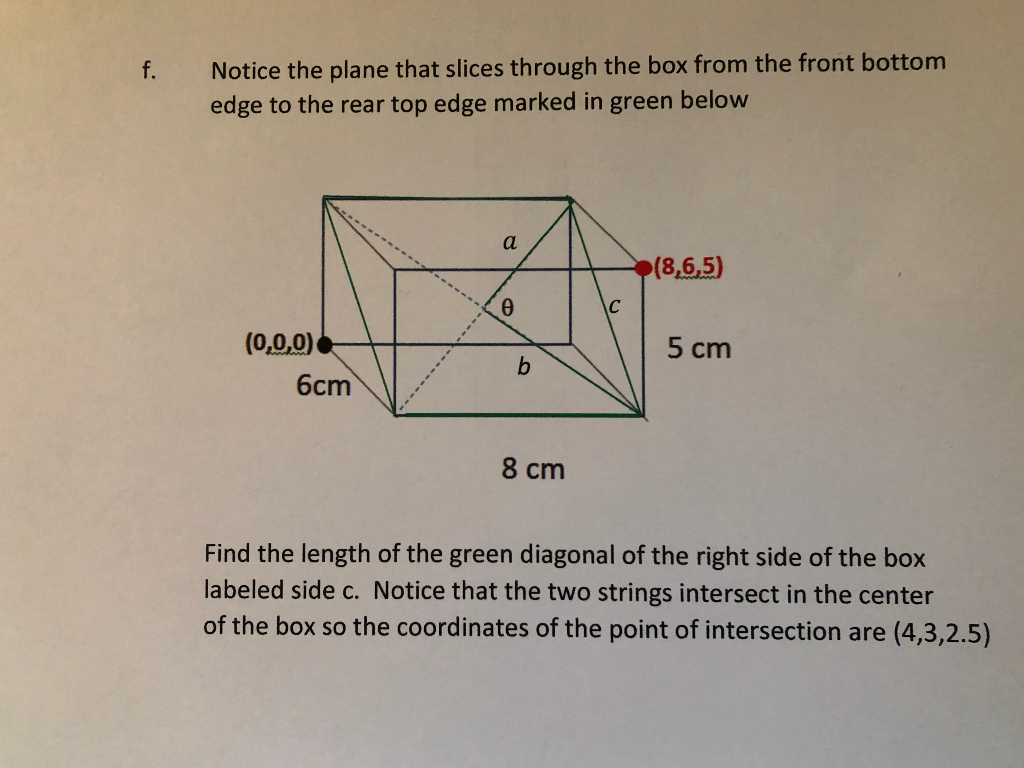 Solved f. Notice the plane that slices through the box from | Chegg.com